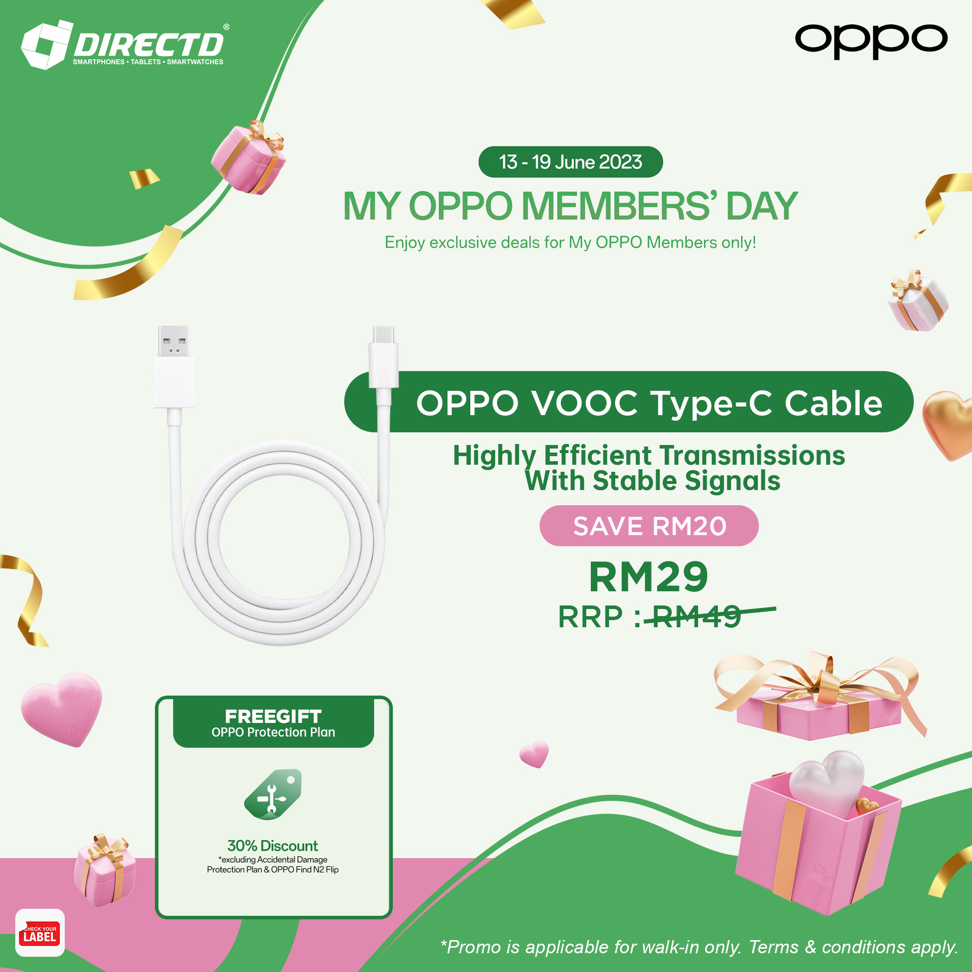 DirectD Retail & Wholesale Sdn. Bhd. - Online Store. OPPO VOOC Type-C Cable