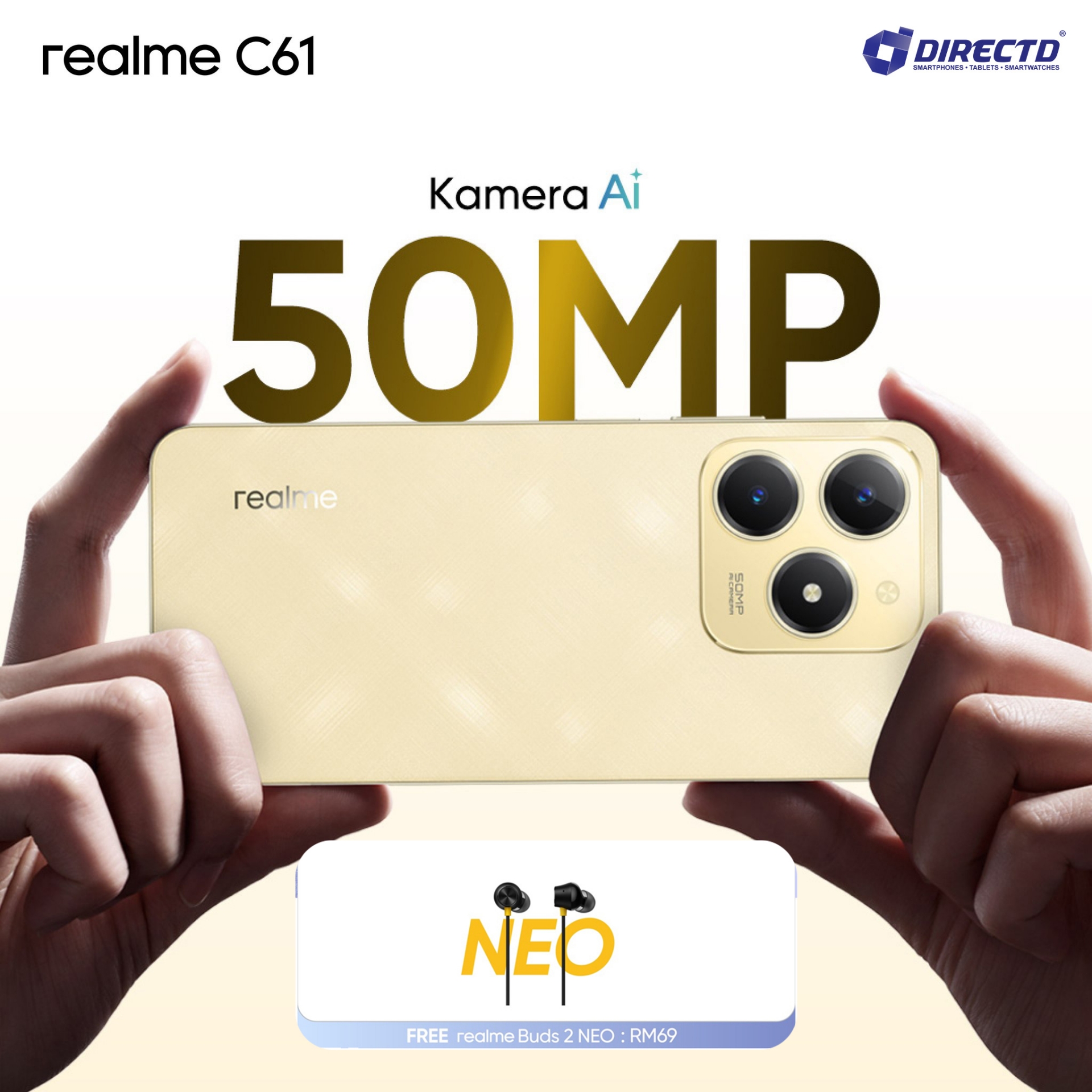 DirectD Retail & Wholesale Sdn. Bhd. - Online Store. realme C61 [6GB+12GB Dynamic RAM | 128GB ROM]