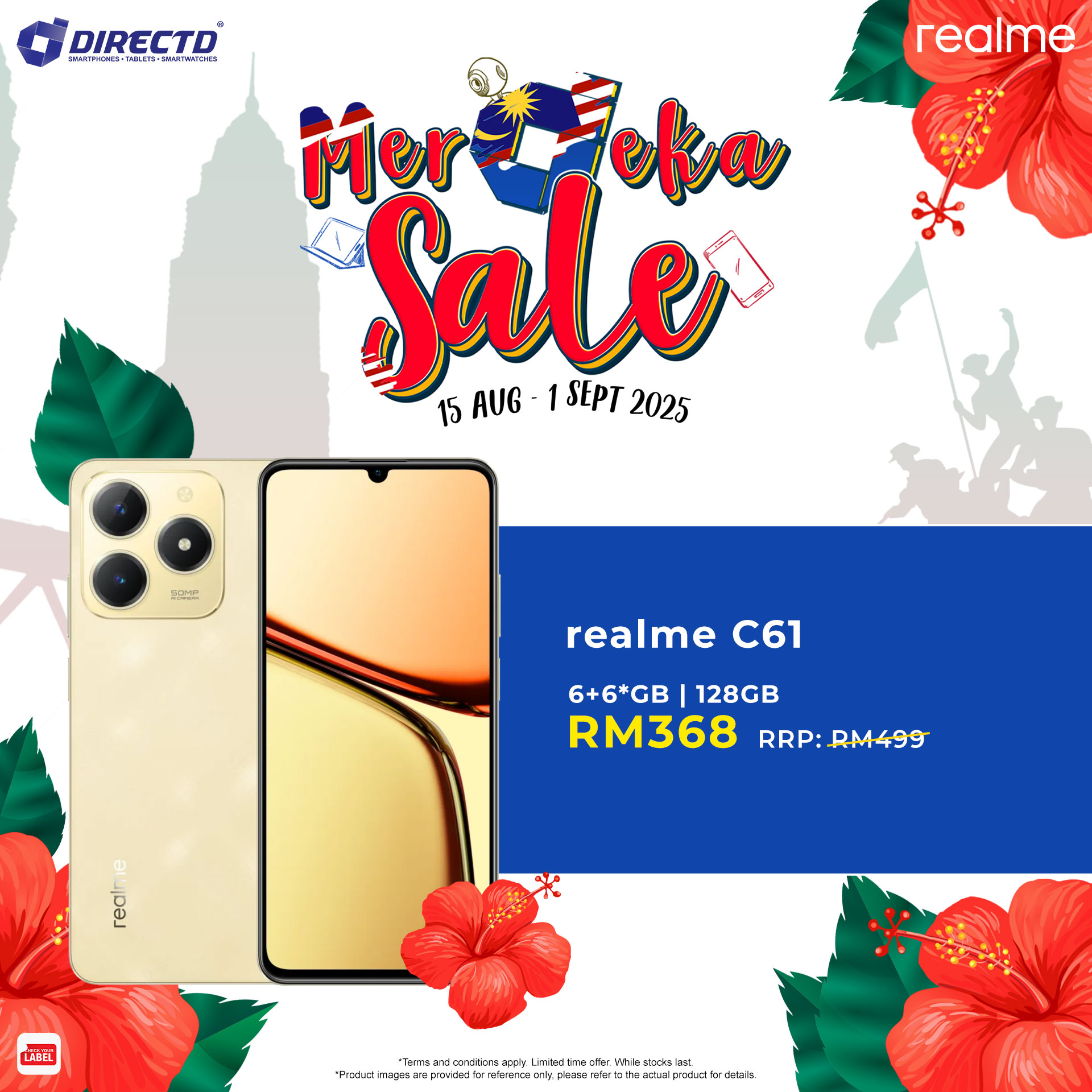 DirectD Retail & Wholesale Sdn. Bhd. - Online Store. realme C61 [6GB+12GB Dynamic RAM | 128GB ROM]